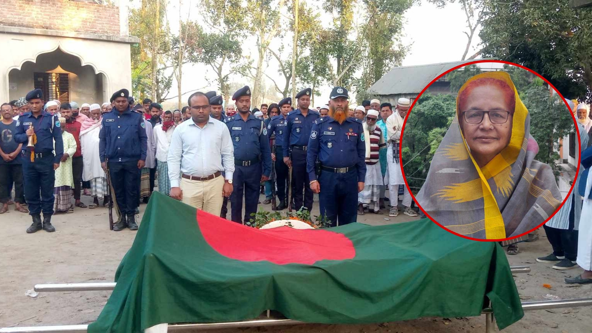 বেলাবর নারী মুক্তিযোদ্ধার মৃত্যু, রাষ্ট্রীয় মর্যাদায় দাফন